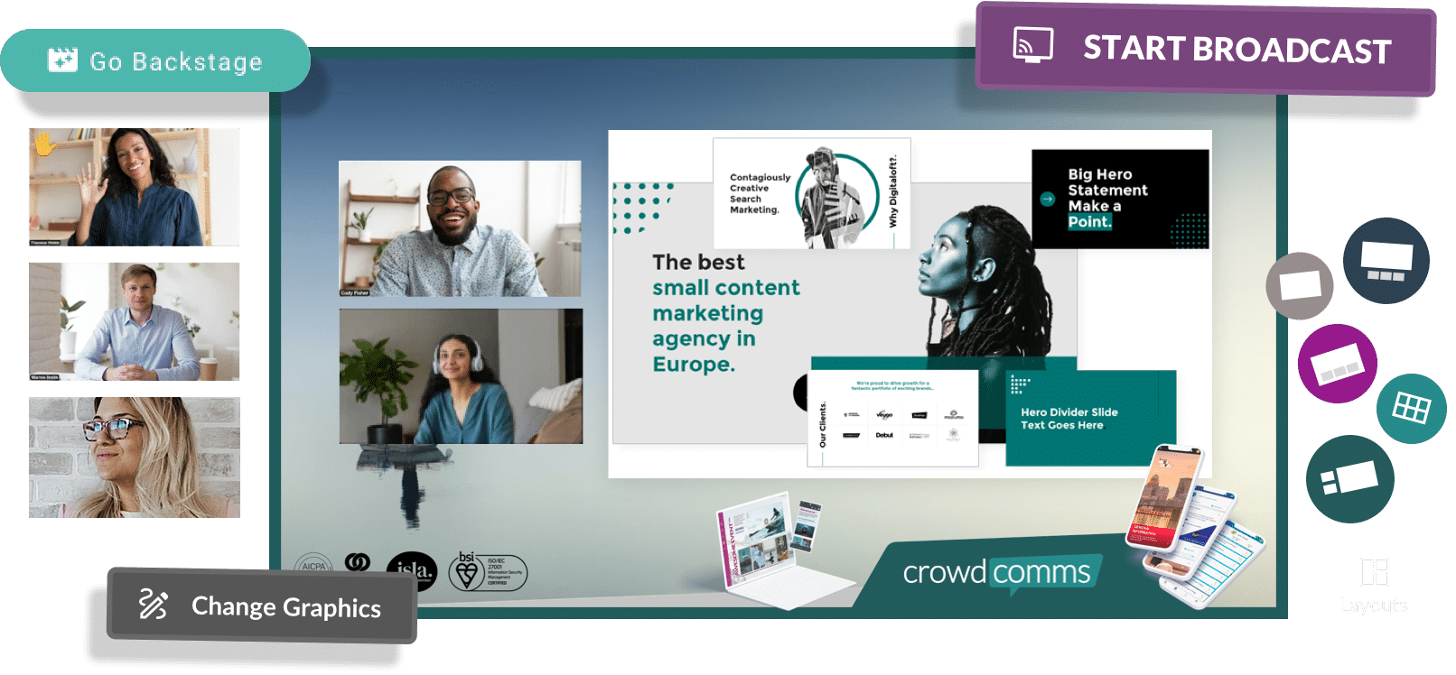 Elevate your Virtual Events with CrowdComms' Production Studio