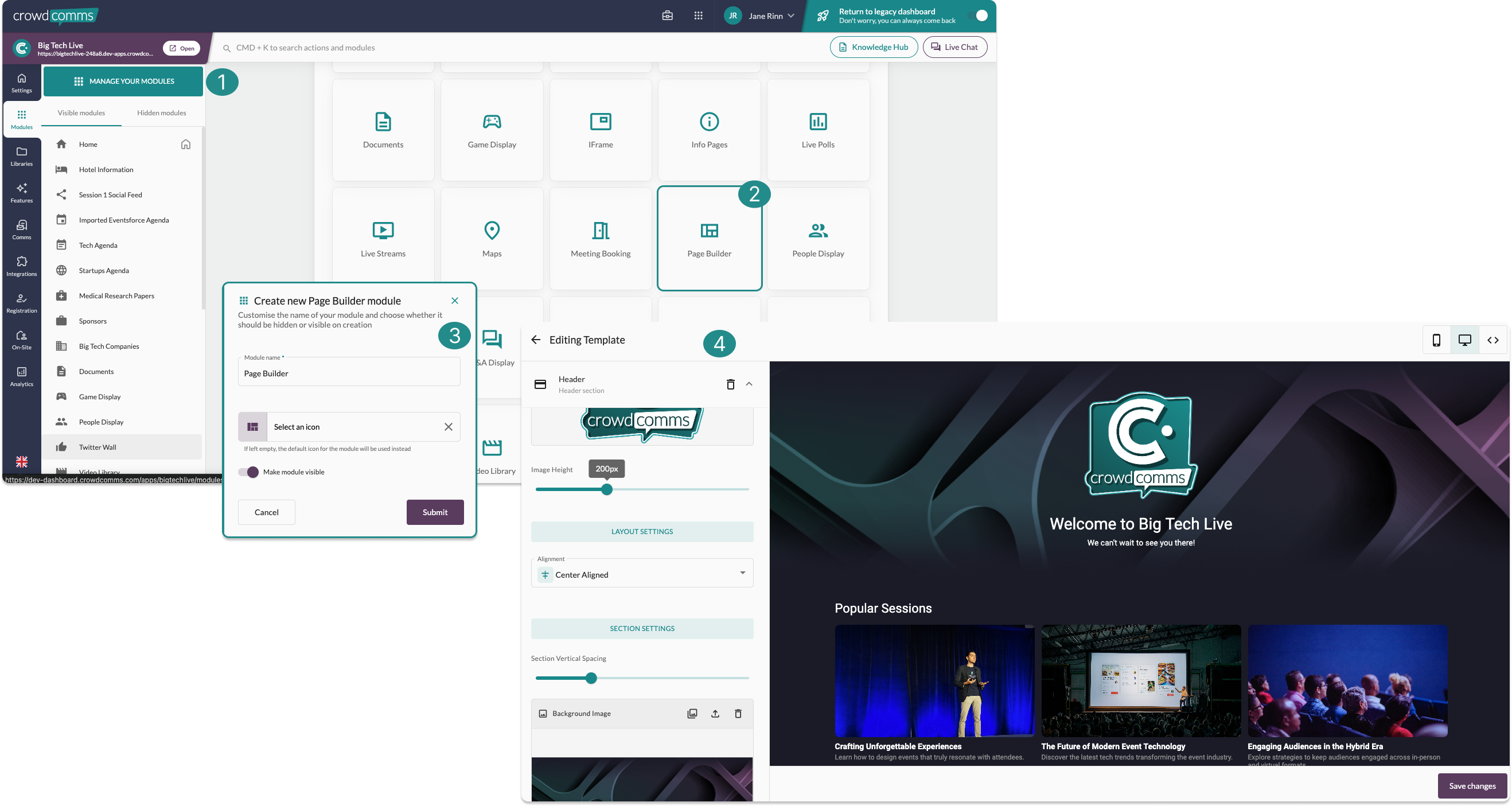 15.1 Choosing a Template - CrowdComms