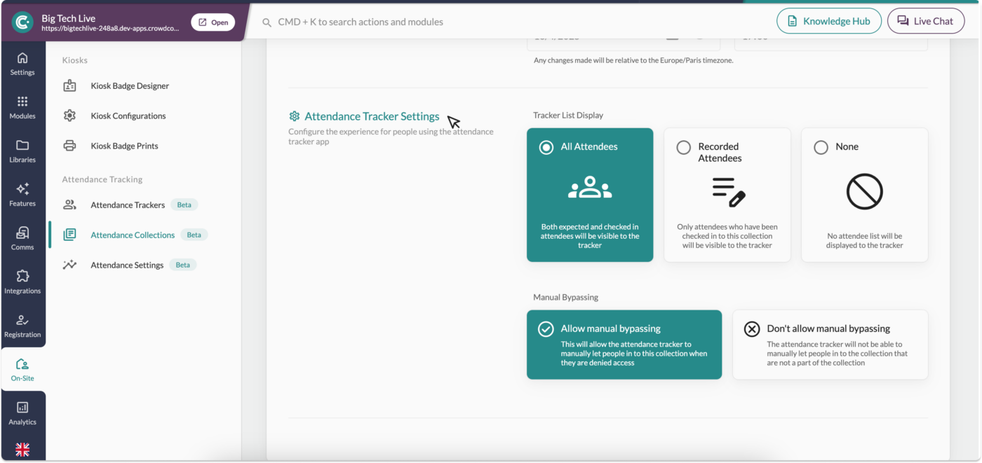 9.2 Attendance Tracking: User Guide - CrowdComms