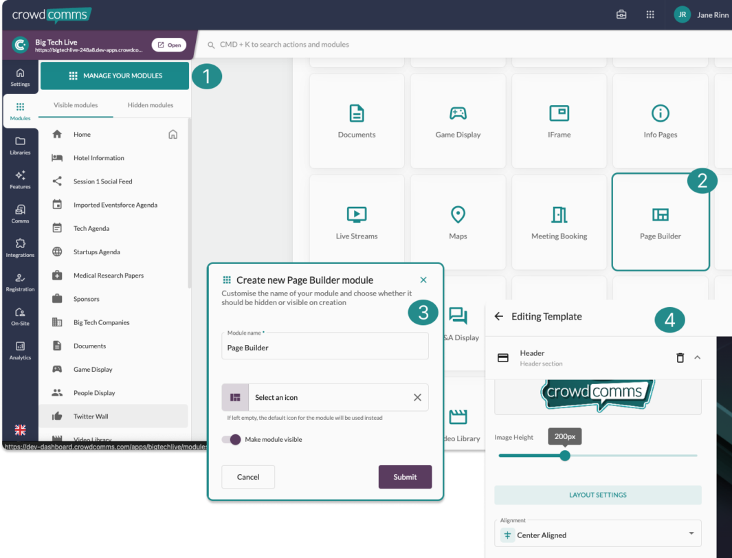 15.2.1 Modular Page Builder - CrowdComms
