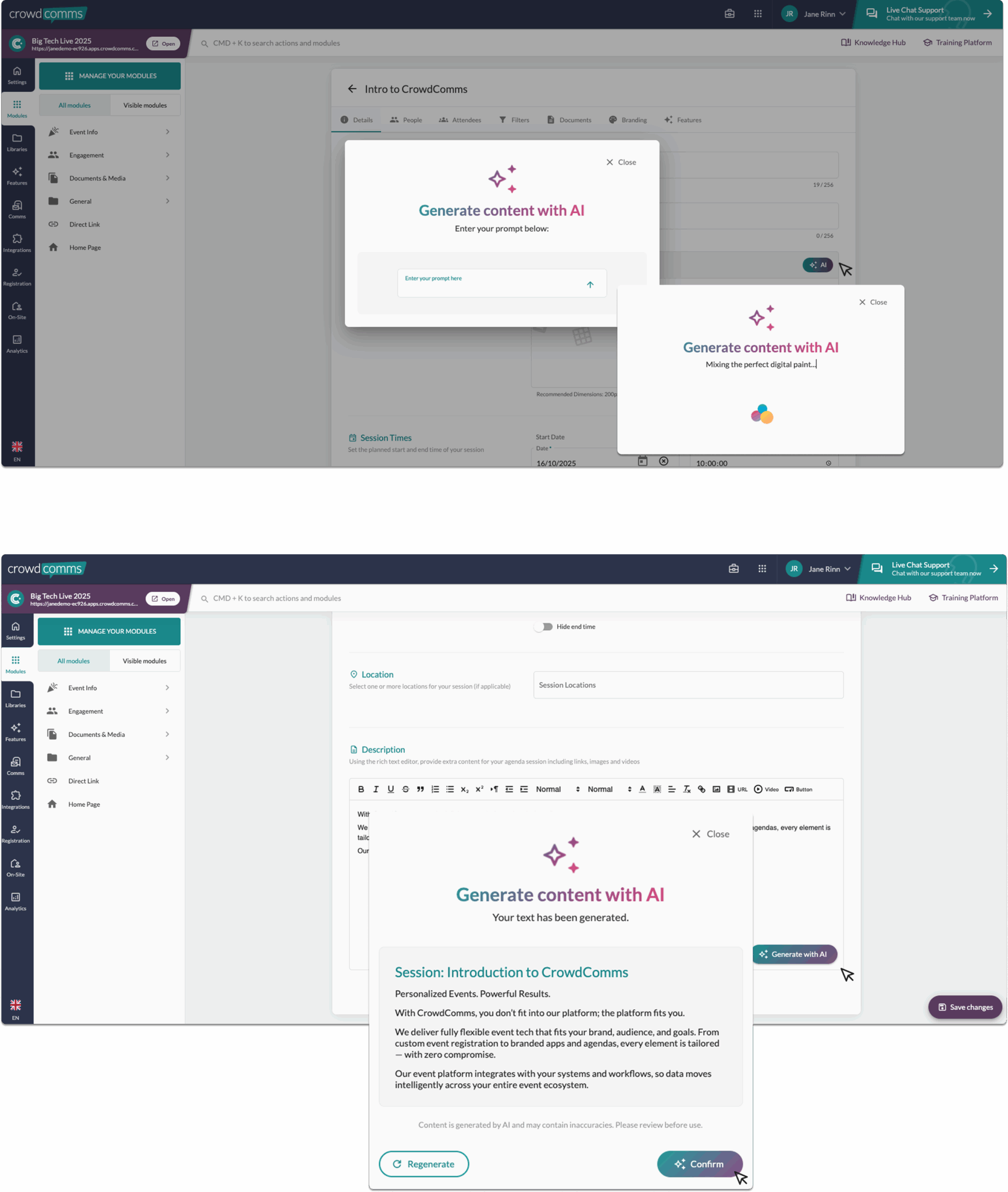 39. AI Content Generation Integration - CrowdComms