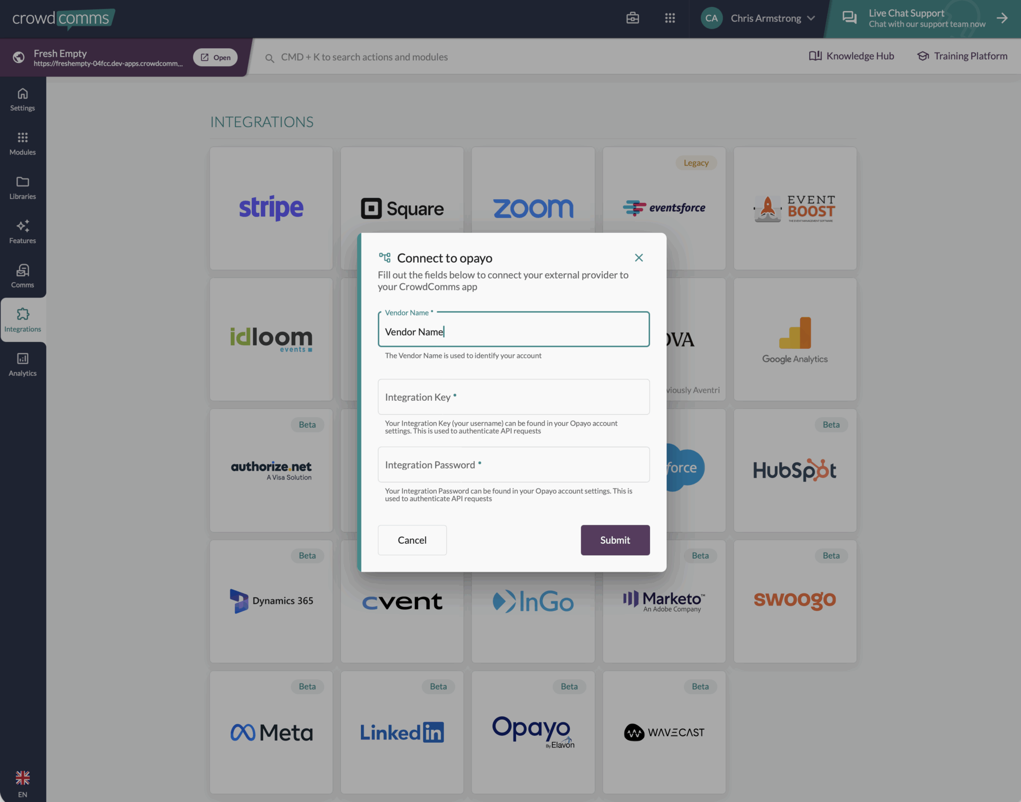 Opayo (formerly Sage Pay) Integration - CrowdComms